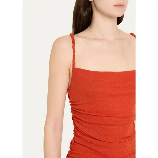 Nanushka Adie Ruched Bodycon Dress - Red