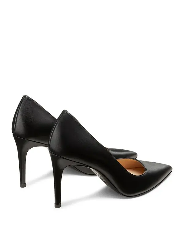 STUART WEITZMAN Power 85 Pumps - Black Smooth Leather