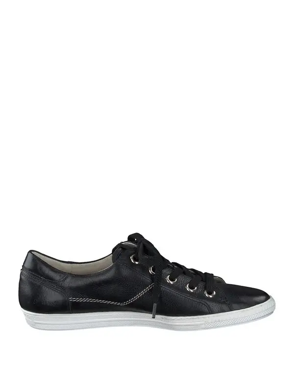 Paul Green Addie Leather Sneakers - Black Leather