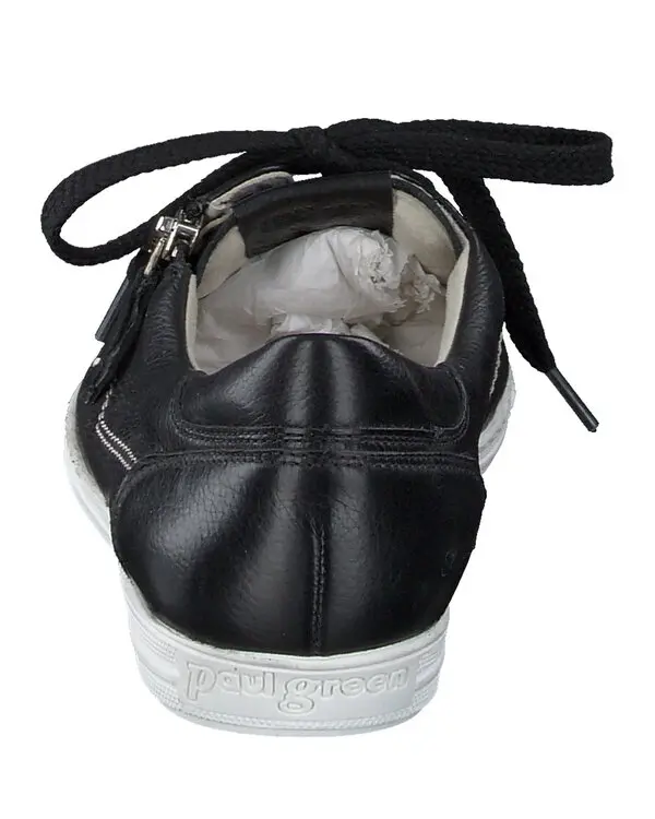 Paul Green Addie Leather Sneakers - Black Leather