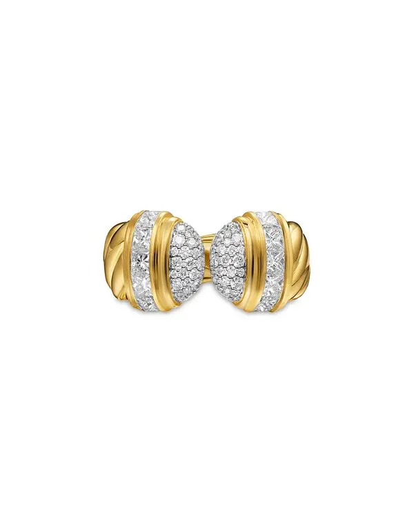 David Yurman Sculpted Cable Open Cocktail Ring With Diamonds
