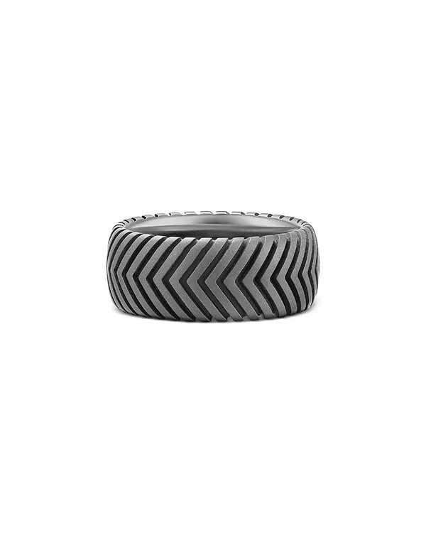 David Yurman Chevron Band Ring In Titanium, 10mm - Gray