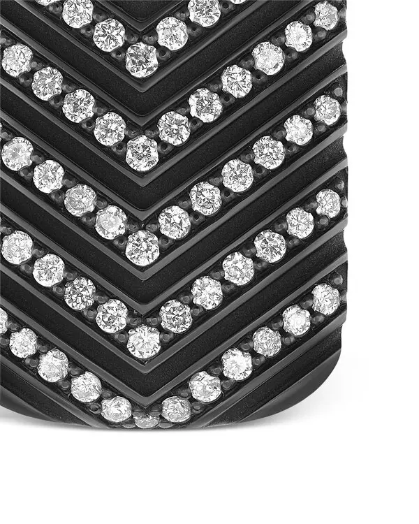 David Yurman Chevron Tag With Diamonds, 27mm - White/black