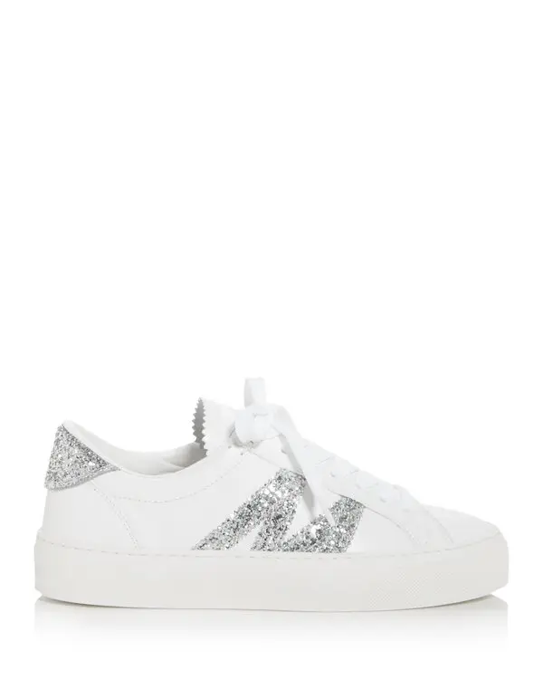 Moncler Monaco Embellished Low Top Sneakers - White