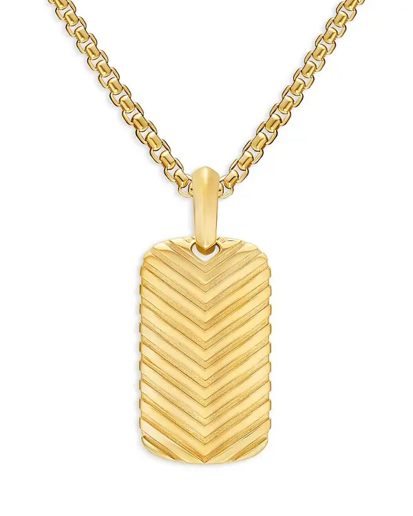 David Yurman Chevron Tag Charm - Gold