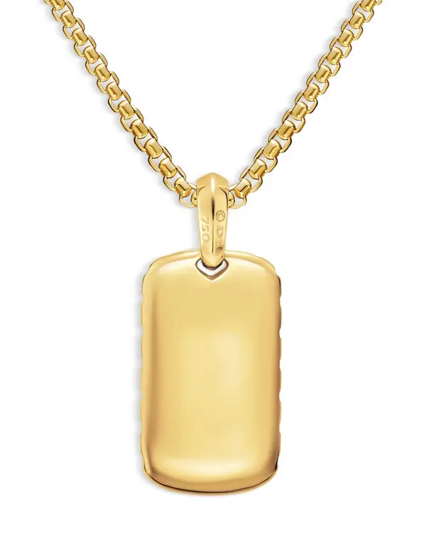 David Yurman Chevron Tag With Diamonds - White/gold