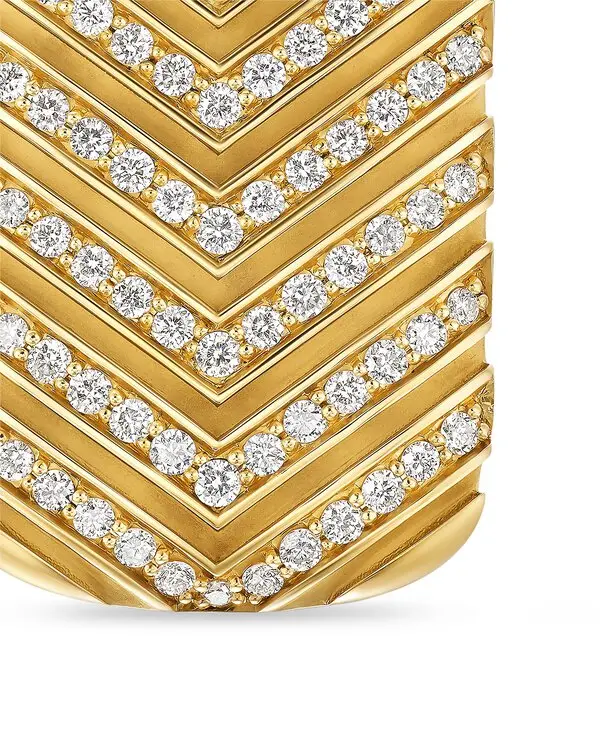 David Yurman Chevron Tag With Diamonds - White/gold
