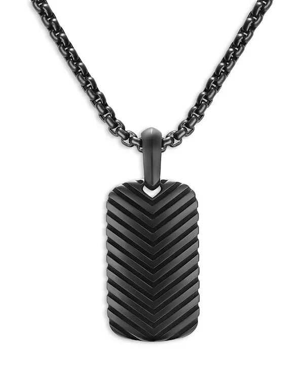 David Yurman Chevron Tag Pendant - Black