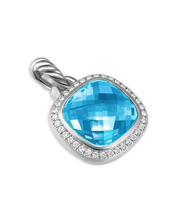 David Yurman Albion Pendant With Blue Topaz And Diamonds