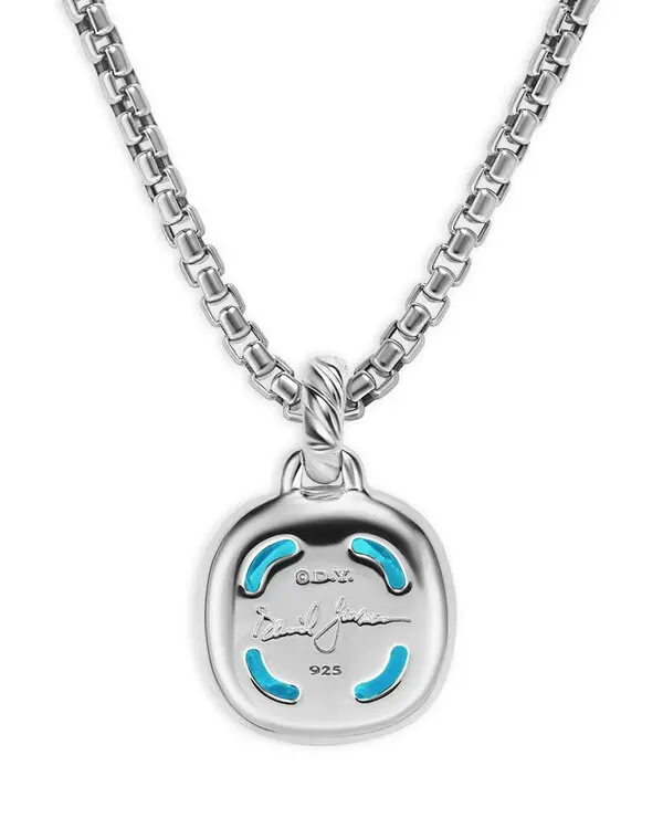 David Yurman Albion Pendant With Blue Topaz And Diamonds