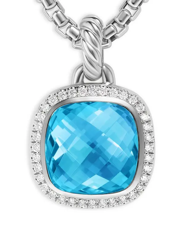 David Yurman Albion Pendant With Blue Topaz And Diamonds