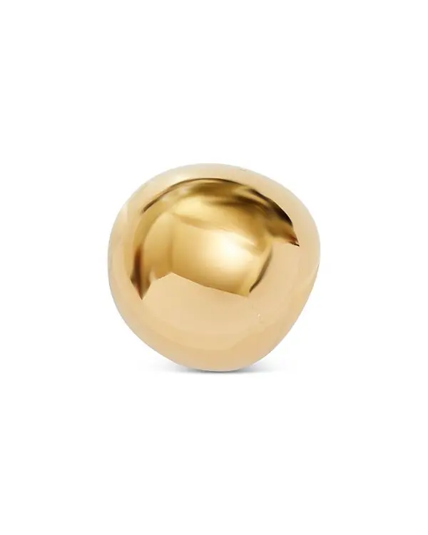 Aqua Polished Bold Dome Statement Ring - Gold