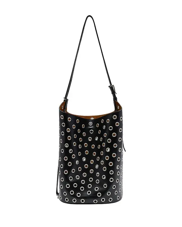 Proenza Schouler Brant Bucket Bag In Eyelet Leather - Black