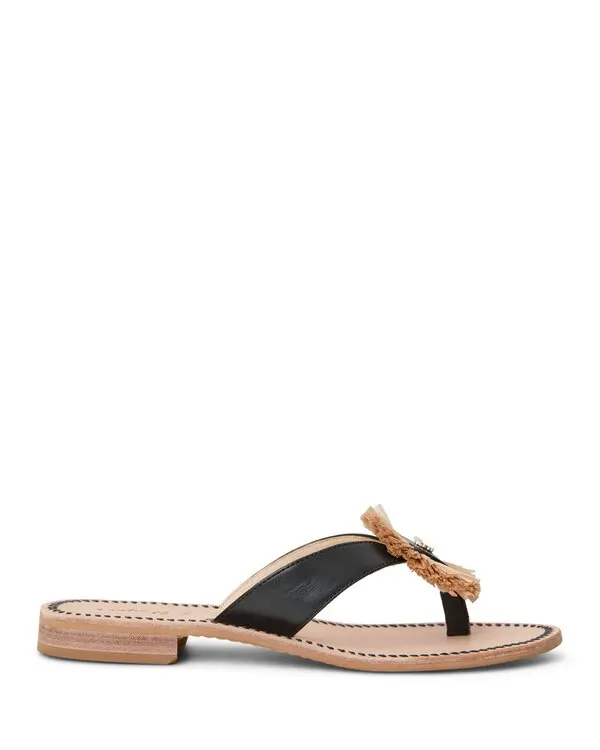 Jack Rogers Cay Thong Sandals - Black/natural