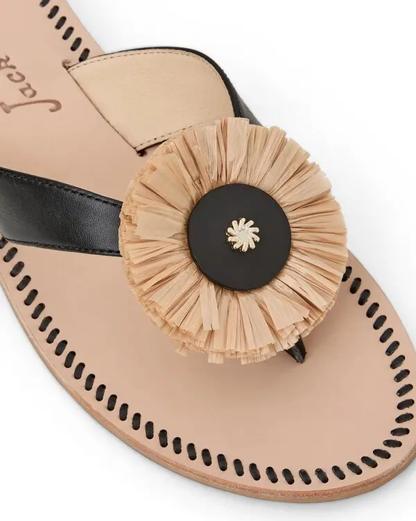 Jack Rogers Cay Thong Sandals - Black/natural