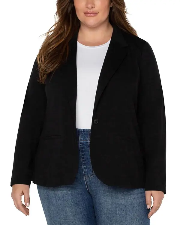 LIVERPOOL Super Stretch Ponte Blazer - Black