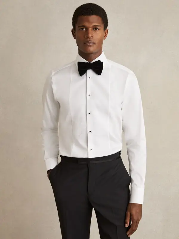 REISS Marcel Regular Fit Cotton Marcella Tuxedo Shirt