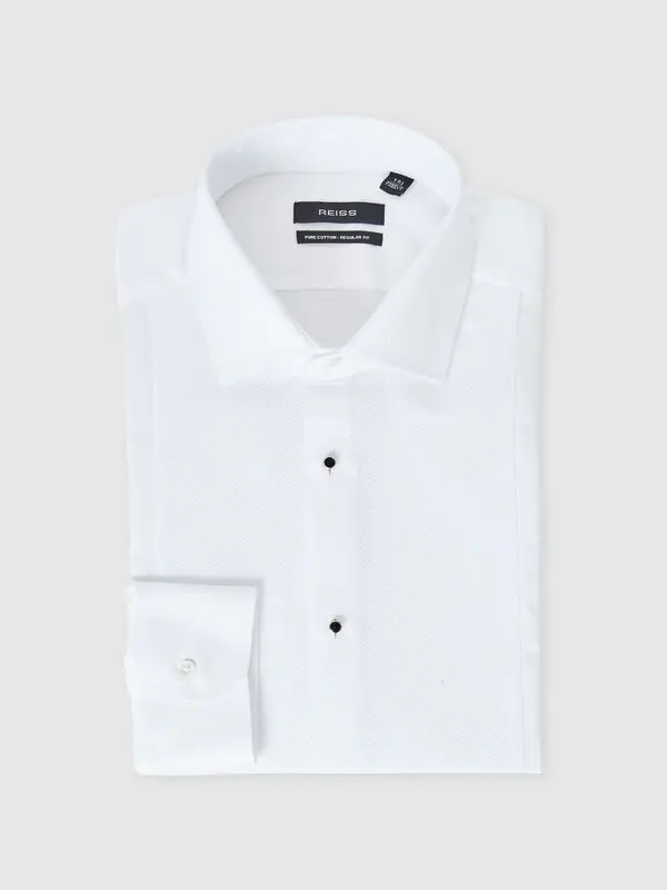 REISS Marcel Regular Fit Cotton Marcella Tuxedo Shirt