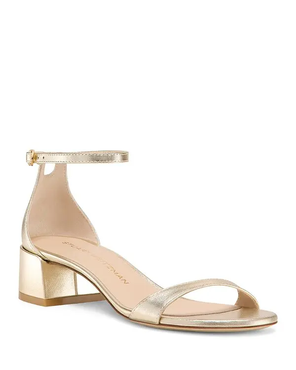 STUART WEITZMAN Nudist Block Heel Sandals - Light Gold