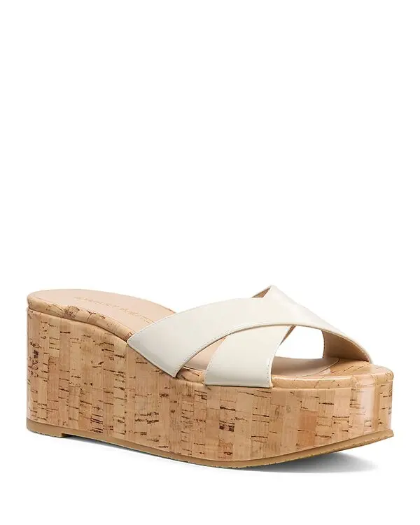 STUART WEITZMAN Dayna Wedge Sandals - Cream