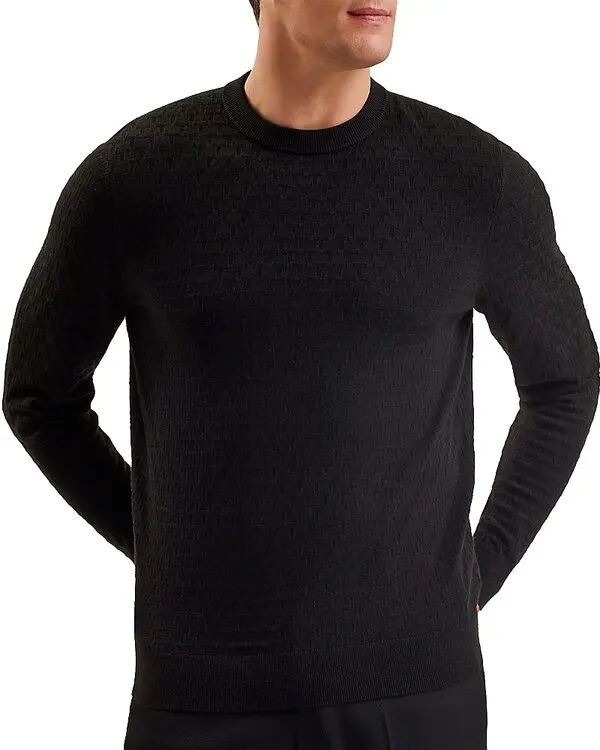Ted Baker London Textured Stitch Crewneck Sweater