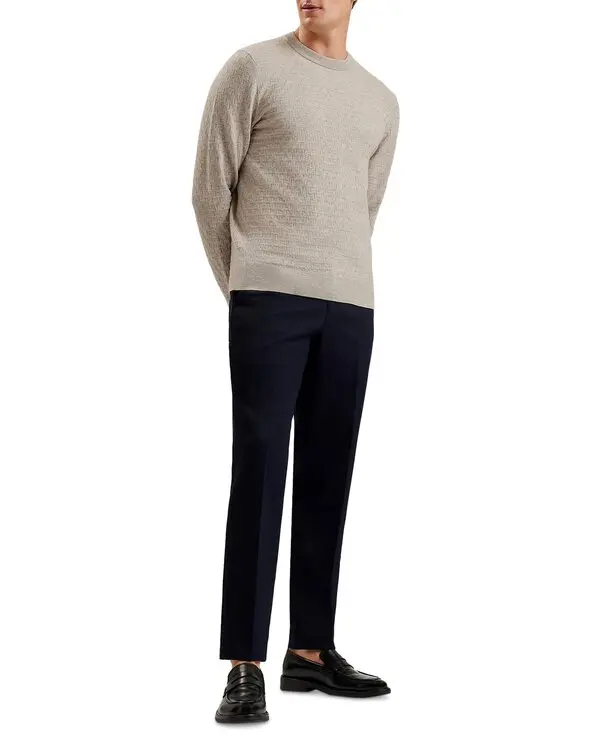 Ted Baker London Textured Stitch Crewneck Sweater - Taupe