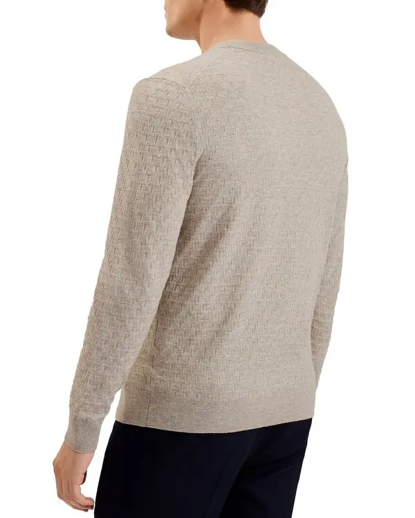 Ted Baker London Textured Stitch Crewneck Sweater - Taupe