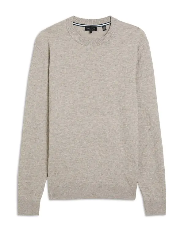 Ted Baker London Textured Stitch Crewneck Sweater - Taupe