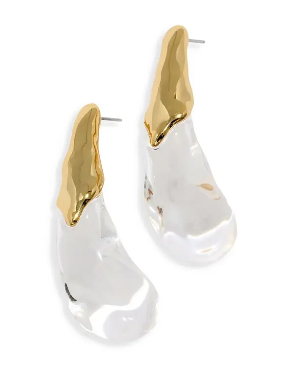 Alexis Bittar Liquid Lucite Arched Drop Earrings - Gold