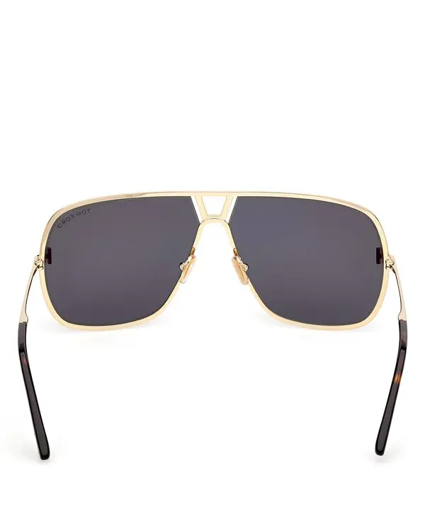 TOM FORD 63mm Stavros Navigator Sunglasses - Gold/green