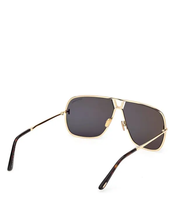 TOM FORD 63mm Stavros Navigator Sunglasses - Gold/green