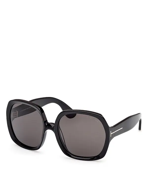 TOM FORD Saffron Square Sunglasses - Black/smoke