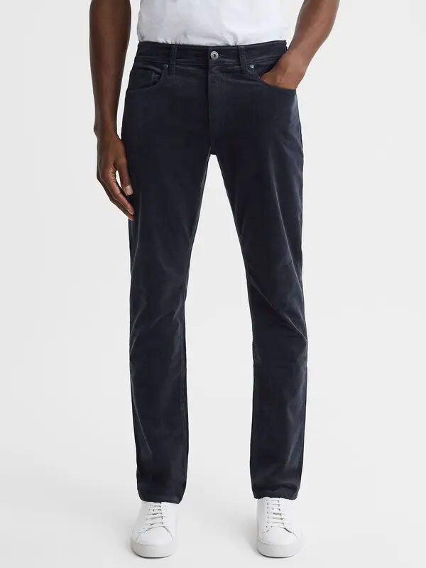 Paige Lennox Corduroy Jeans - Deep Anchor