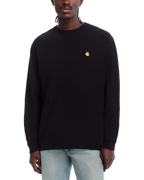 Carhartt Work In Progress Chase Long Sleeve Logo Tee - Black/gold