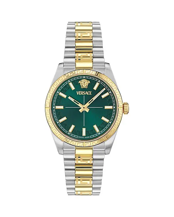 Versace Millenyium Two Tone Watch - Green/two Tone