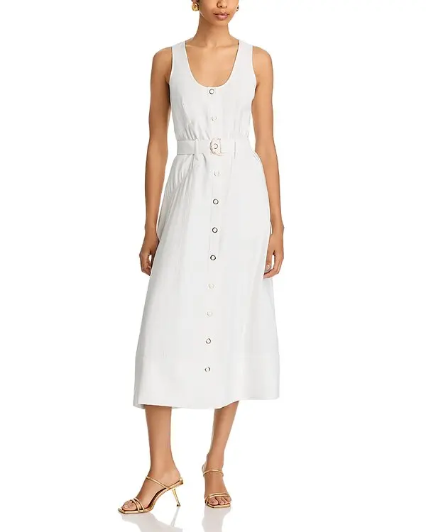 Ramy Brook Nomi Belted Midi Dress - Ivory