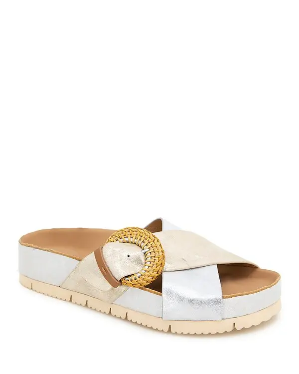 KENNETH COLE Louisa Slide Sandals - Silver/gold