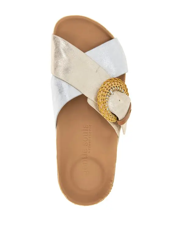 KENNETH COLE Louisa Slide Sandals - Silver/gold
