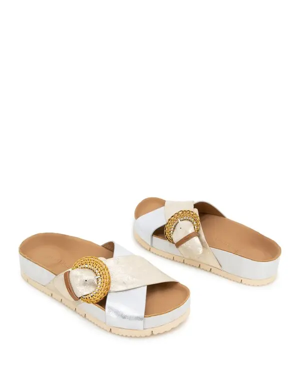 KENNETH COLE Louisa Slide Sandals - Silver/gold