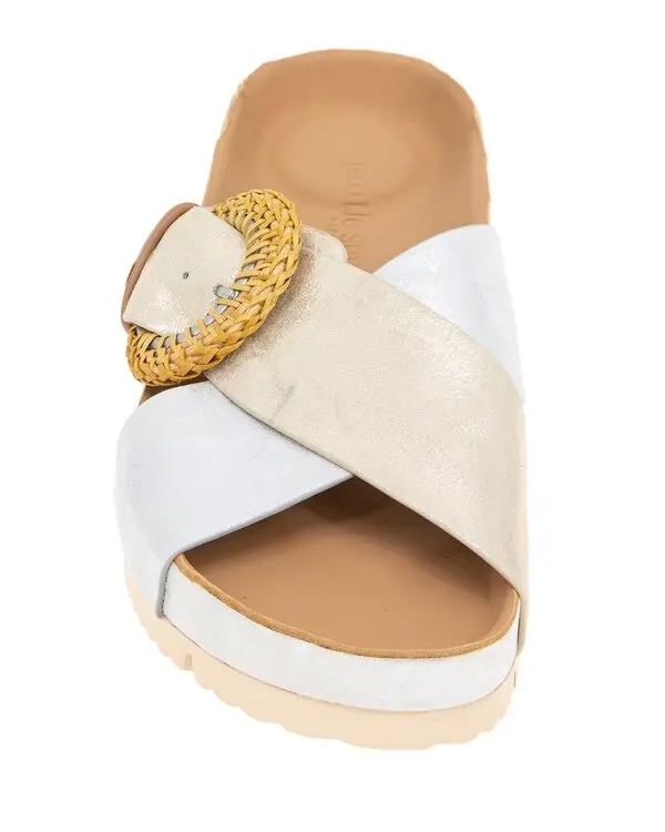 KENNETH COLE Louisa Slide Sandals - Silver/gold