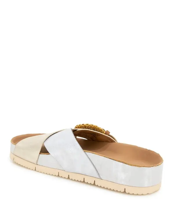 KENNETH COLE Louisa Slide Sandals - Silver/gold