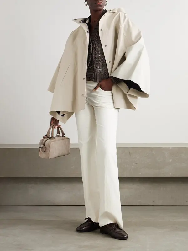 Brunello Cucinelli Hooded Cotton Trench Coat