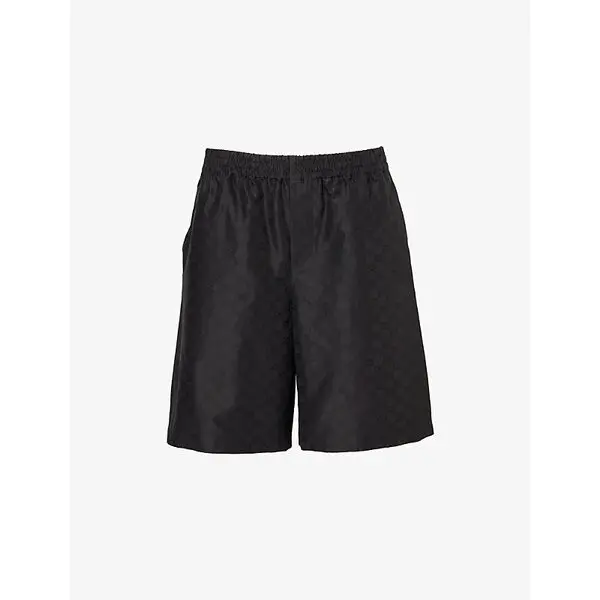 Gucci Monogram-print Cotton And Silk-blend Shorts