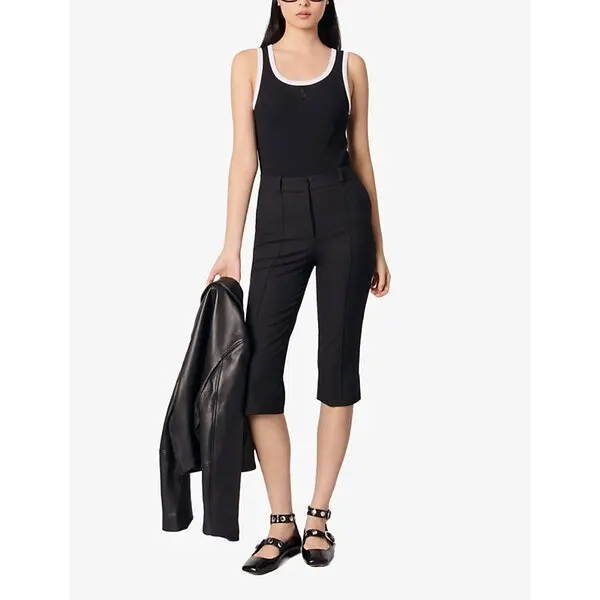 Maje Contrast-trim Ribbed Tank Top - Bicolore