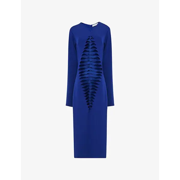 white christmas dresses Shani Women's Off-The-Shoulder Laser Cut Dress - Black Blue