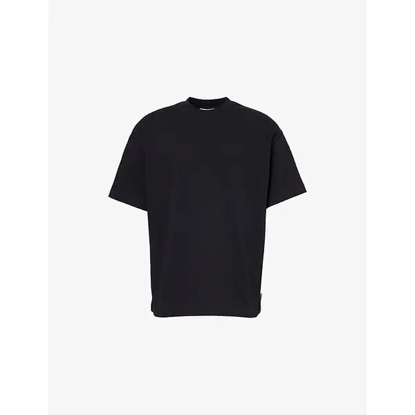 THE COUTURE CLUB Laundered Classic Short-sleeve Cotton-jersey T-shirt - Black