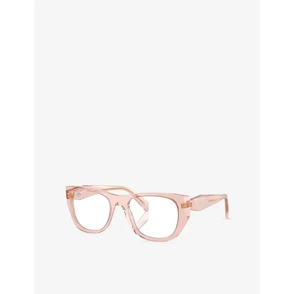 Prada A18v Irregular-frame Acetate Eyeglasses - Pink