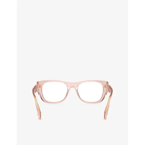 Prada A18v Irregular-frame Acetate Eyeglasses - Pink