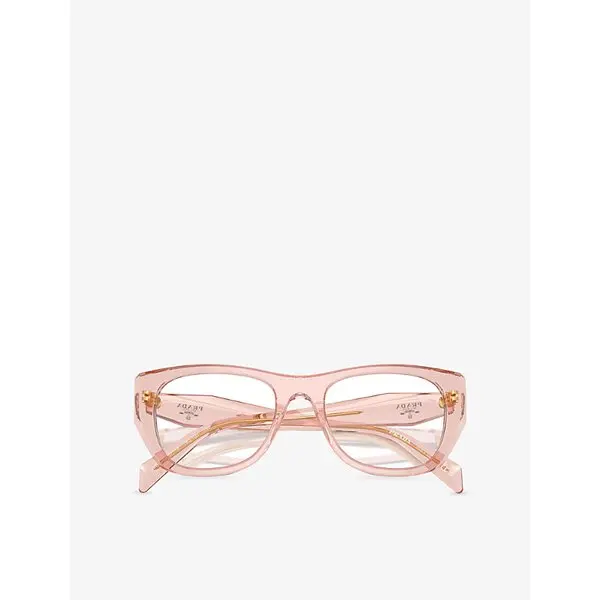 Prada A18v Irregular-frame Acetate Eyeglasses - Pink