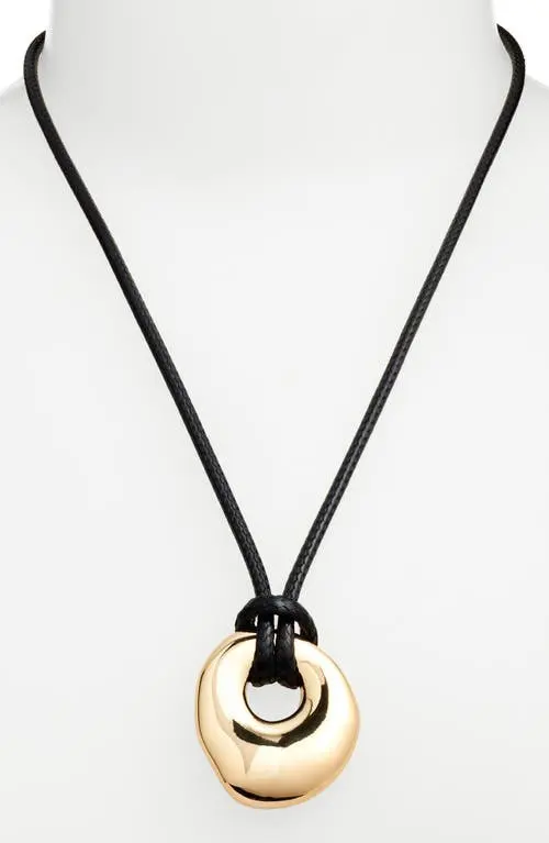 OPEN EDIT Pendant Slider Necklace - Black- Gold